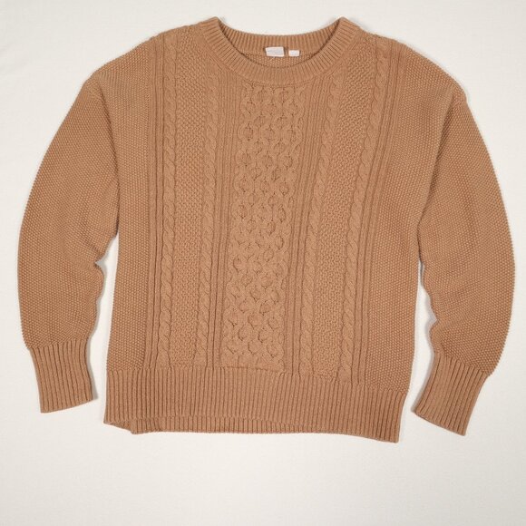 GAP | Sweaters | Gap Tan Womens Medium Corded Sweater Classic Style ...